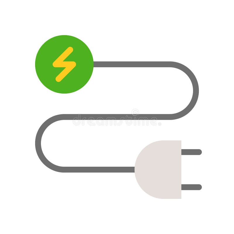Plug and Flash Sign, Saving Energy or Green Energy Concept Stock Vector ...