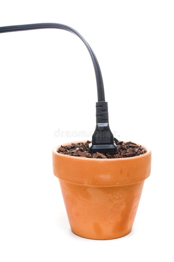 Plug in flower pot stock photo. Image of clay, soil, brown - 4865456