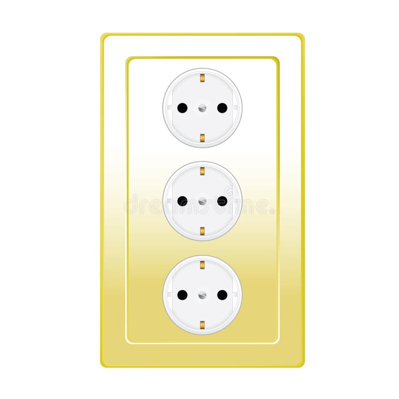 Plug in Gold Color Vector Illustration Stock Vector - Illustration of ...