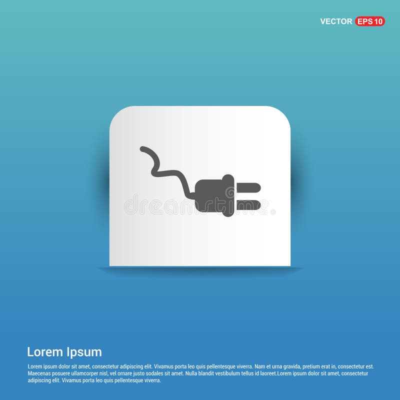 Plug-in Icon - Blue Sticker Button Stock Vector - Illustration of print ...