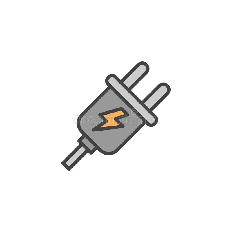 Plug Icon in Colored Version Stock Vector - Illustration of cable ...