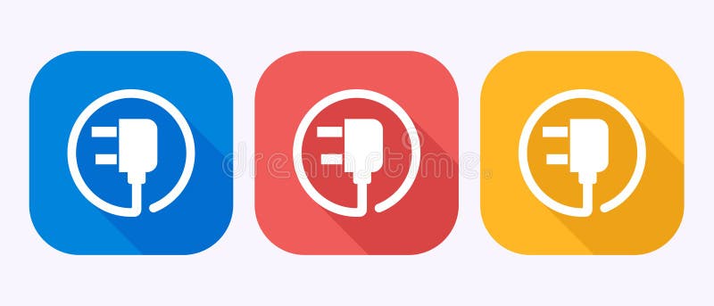 Plug Icon Design Illustration, Electricity, Power Sign Symbol in Shadow ...