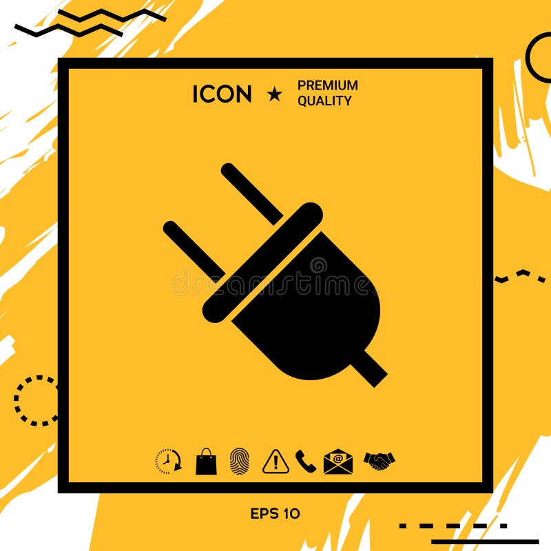 Plug symbol icon stock vector. Illustration of vintage - 105924790