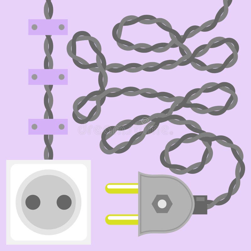 Plug Icon Isolated on Purple Background. Electric Symbol Stock ...