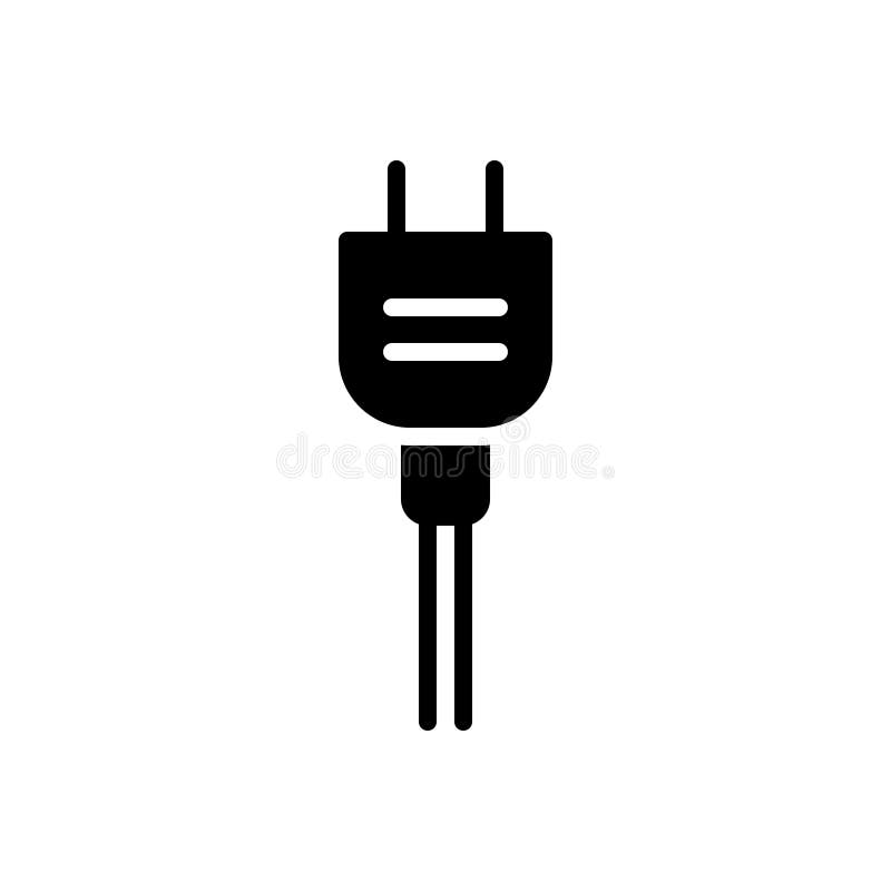 Black Solid Icon for Plug, Power and Gadget Stock Vector - Illustration ...