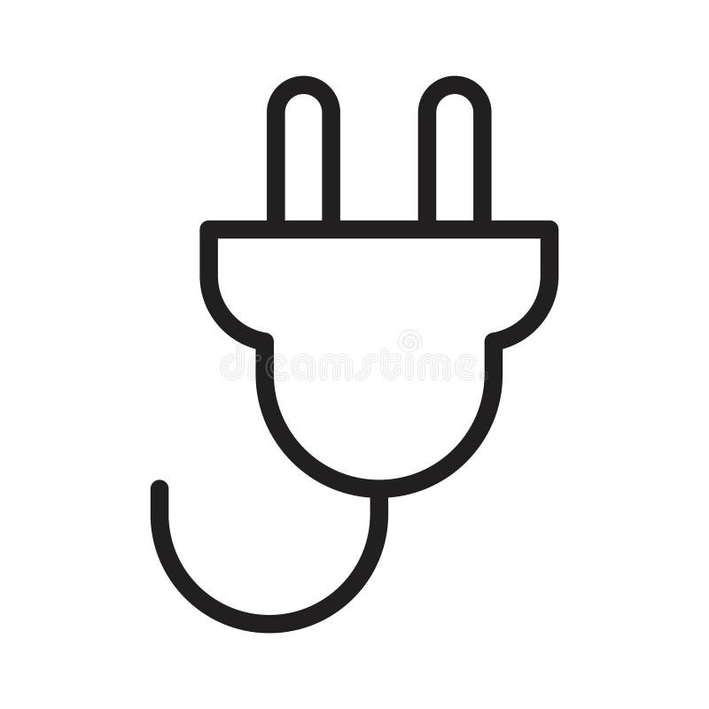 Plug Icon Simple Thin Outline Stock Vector - Illustration of vector ...