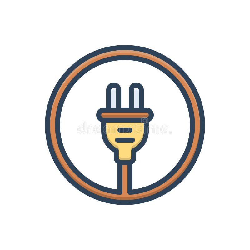 Color Illustration Icon for Plug, Socket and Electric Stock Vector ...