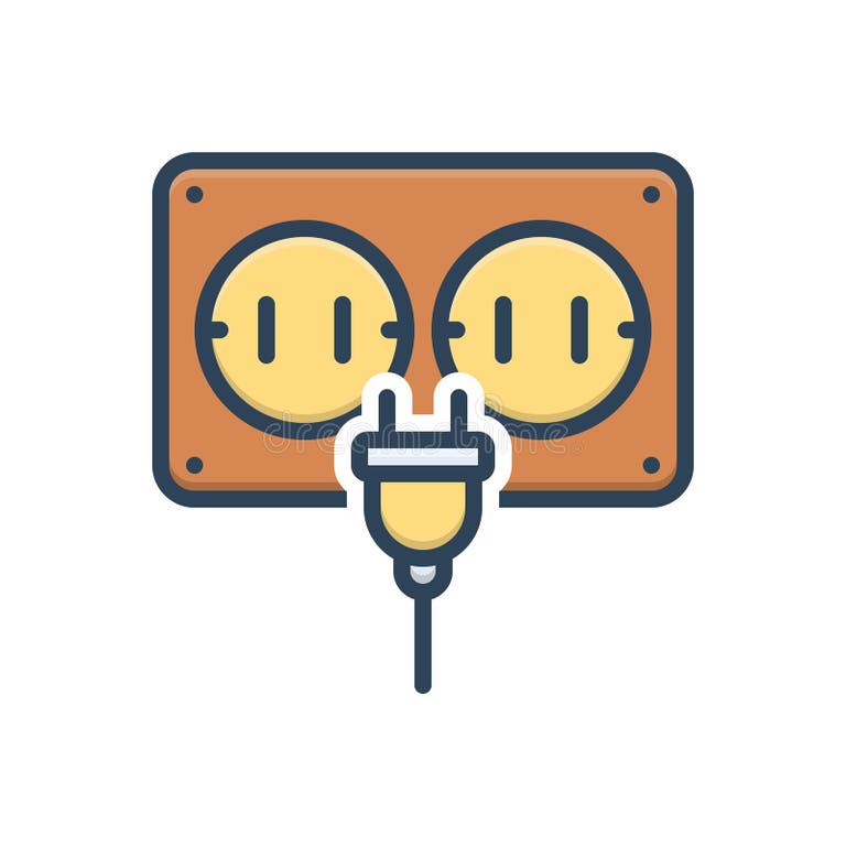 Color Illustration Icon for Plug in, Socket and Connector Stock ...