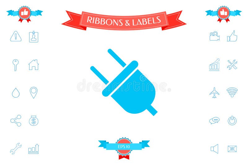 Plug icon symbol stock vector. Illustration of wire - 114889065