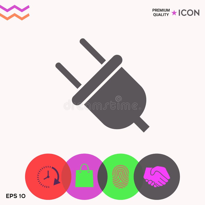 Plug icon symbol stock vector. Illustration of connection - 129343623