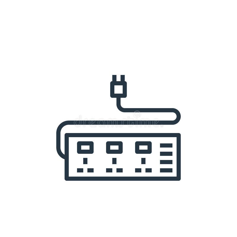 Plug Icon Vector from Computer Hardware Concept. Thin Line Illustration ...