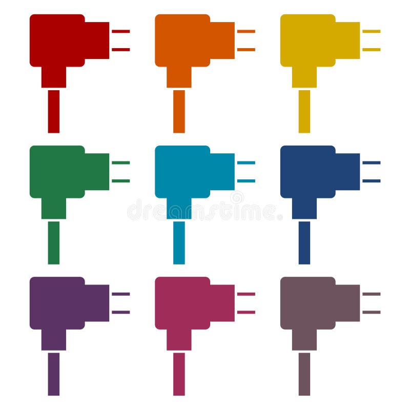 Plug Icon Vector Illustration Set Stock Vector - Illustration of media ...