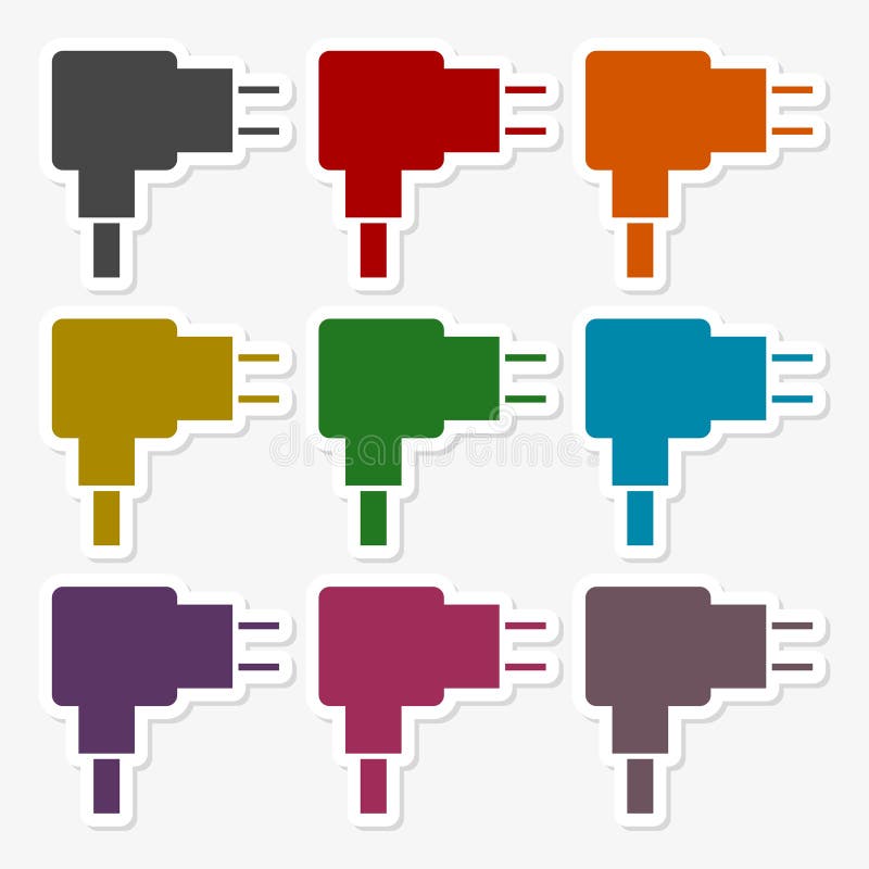 Plug Icon Vector Illustration Sticker Set Stock Vector - Illustration ...