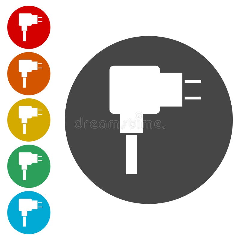 Plug Icon Vector Illustration Sticker Set Stock Vector - Illustration ...