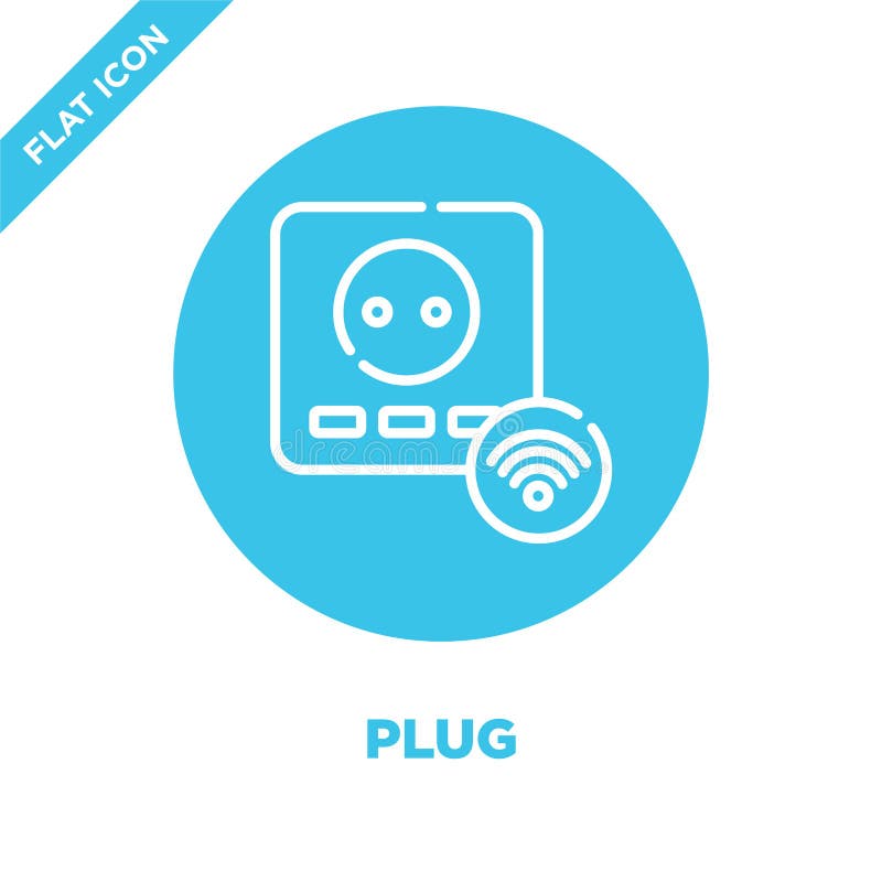 Plug Icon Vector from Smart Home Collection. Thin Line Plug Outline ...