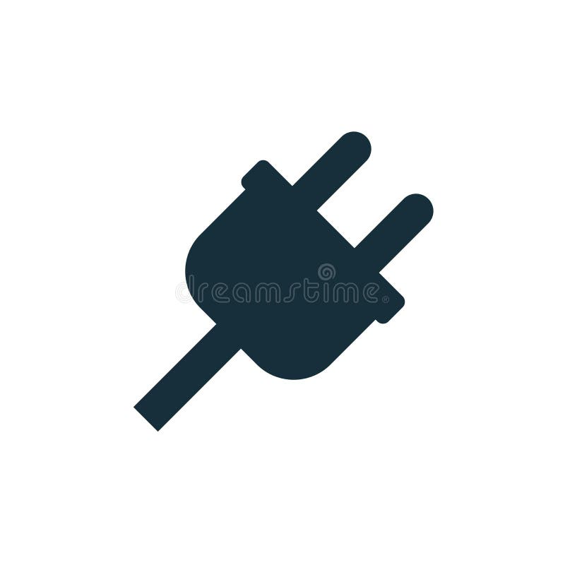 Plug Icon on White Background Stock Illustration - Illustration of ...