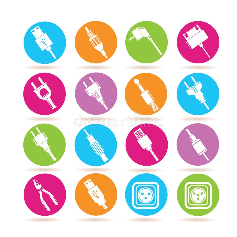 Plug in icons stock vector. Illustration of isolated - 39011062