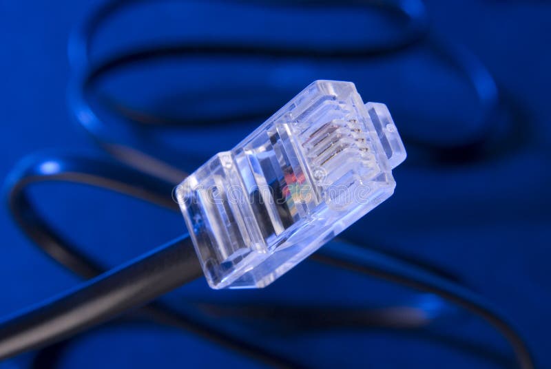 Plug of a LAN cable stock photo. Image of world, digital - 50041856