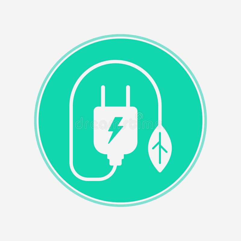 Plug with Leaf Vector Icon Sign Symbol Stock Vector - Illustration of ...