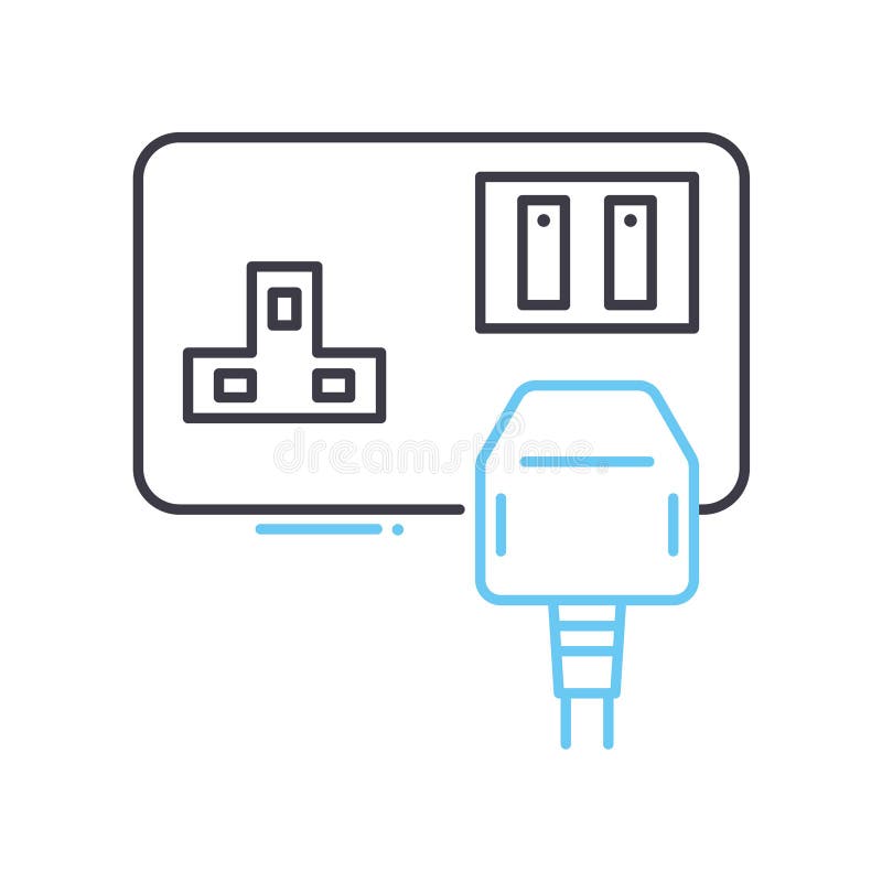 Plug Line Icon, Outline Symbol, Vector Illustration, Concept Sign Stock ...