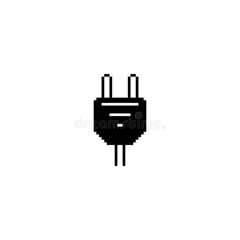 Plug Logo Icon in Pixel Art Stock Vector - Illustration of pixel ...
