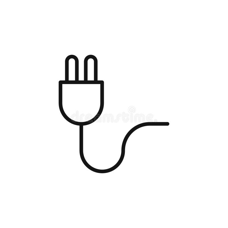 Plug Logo Sign Vector Outline Stock Vector - Illustration of ...
