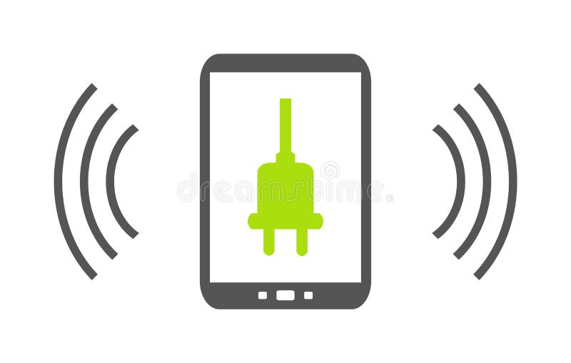 Plug on Mobile Phone - Wireless Electricity Stock Illustration ...