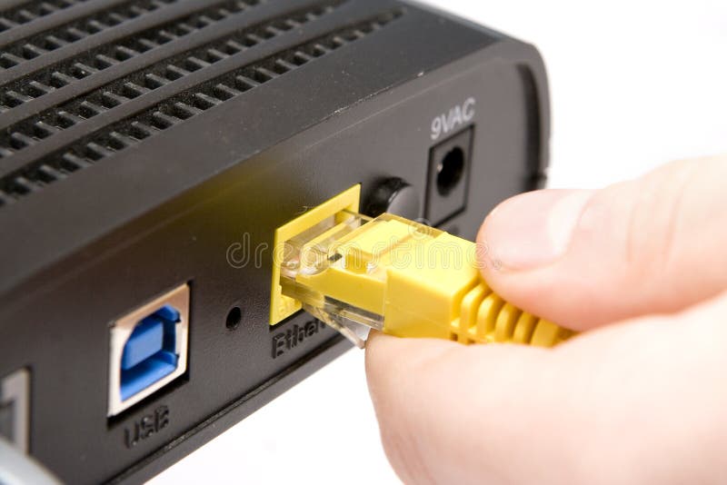 Plug-in modem stock image. Image of hand, business, communication - 8787637