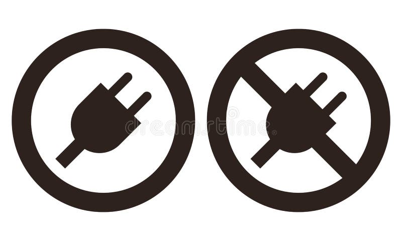 Plug and no plug symbol stock vector. Illustration of connected - 83765427