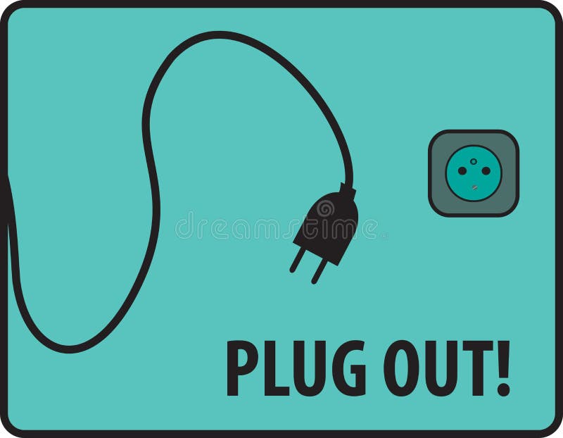 Plug out banner stock photo. Image of logo, danger, poster - 57530812