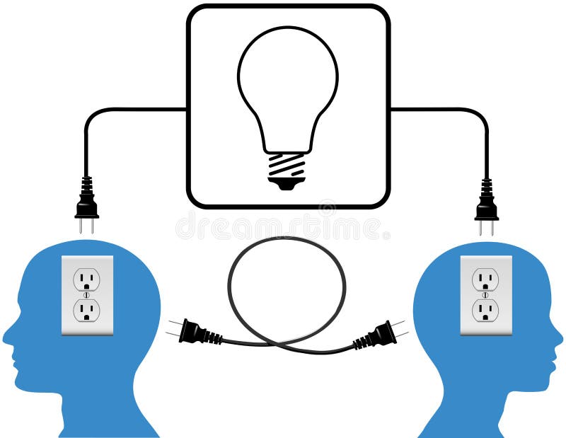 Plug in People Join in Loop Light Connection Stock Vector ...