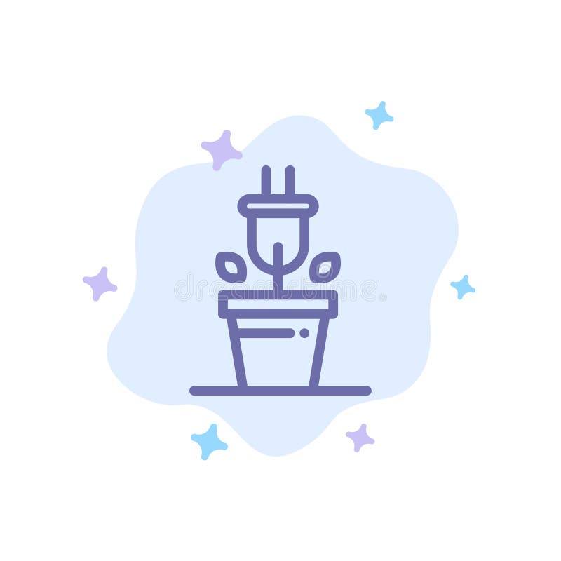 Plug, Plant, Technology Blue Icon on Abstract Cloud Background Stock ...