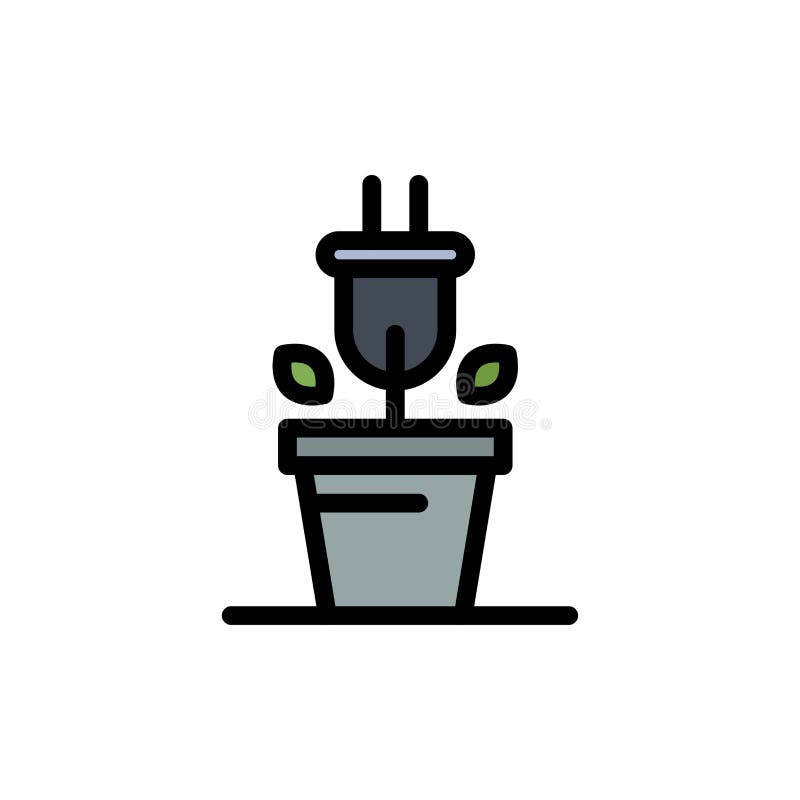 Plug, Plant, Technology Flat Color Icon. Vector Icon Banner Template ...