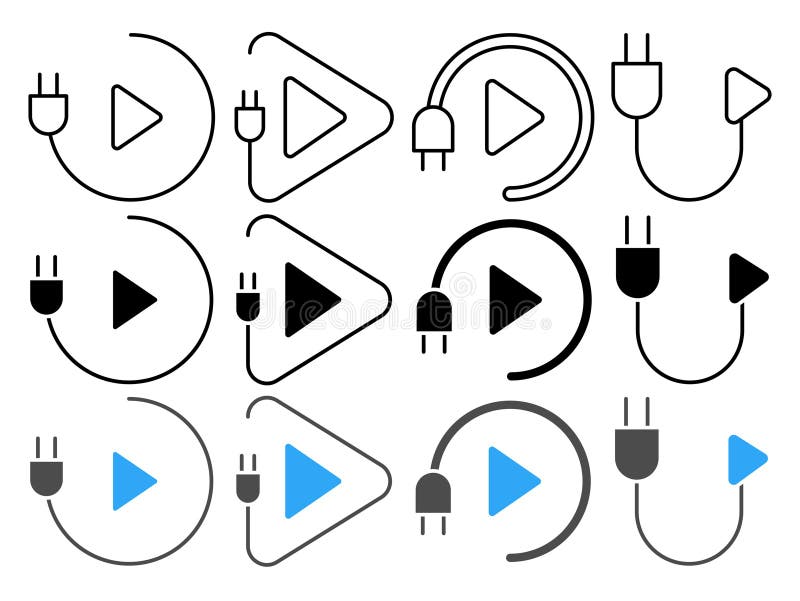 Plug and play icon vector stock illustration. Illustration of icon ...