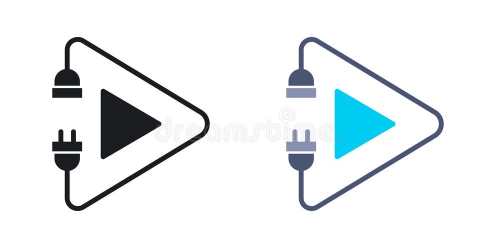 Plug and play icon vector stock vector. Illustration of concept - 348158882