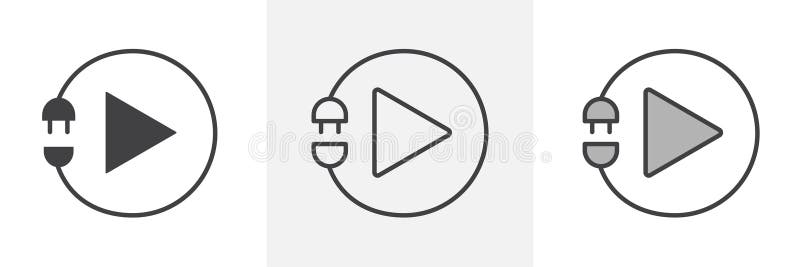 Plug and play icon vector stock illustration. Illustration of play ...