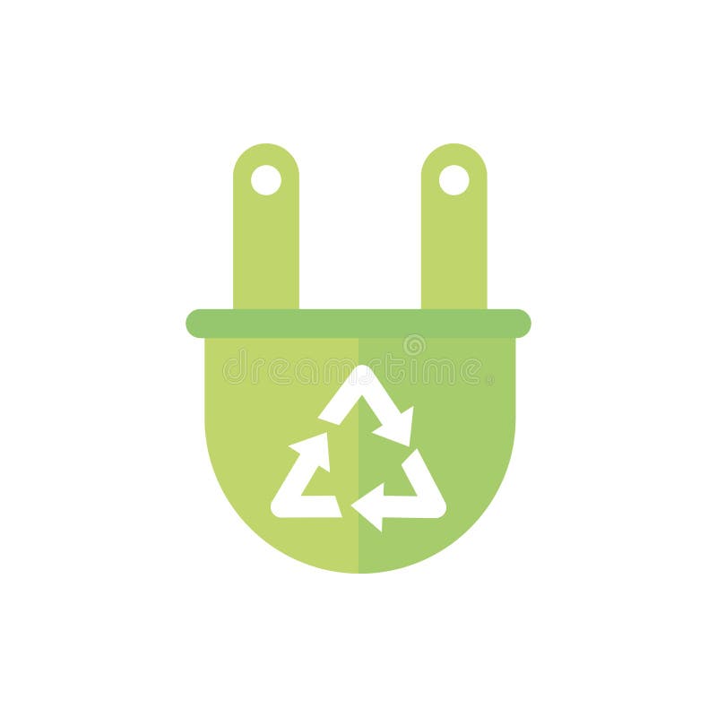 Plug Recycle Sign Green Energy Icon Stock Vector - Illustration of wind ...