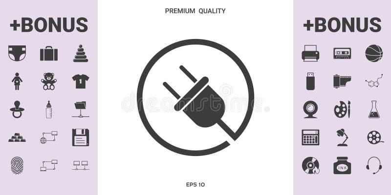 Plug in Round Icon - Graphic Elements for Your Design Stock Vector ...