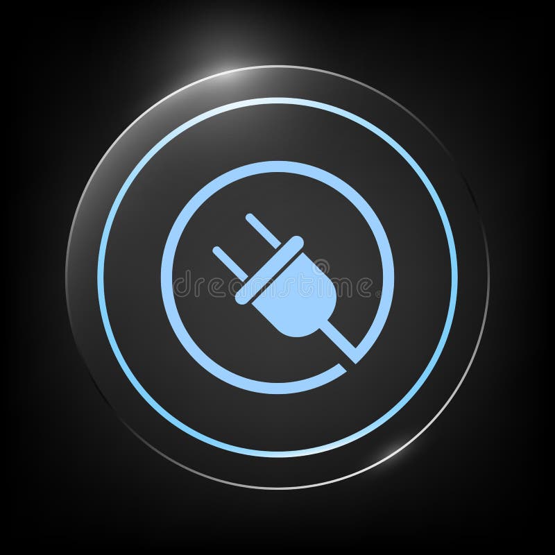 Plug in round icon stock vector. Illustration of retro - 116506466
