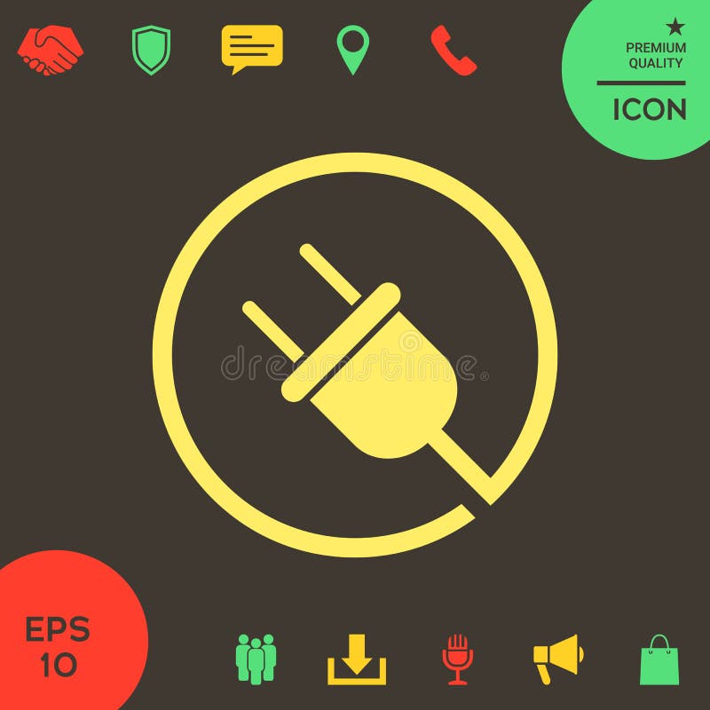 Plug in round icon stock vector. Illustration of technology - 118383004