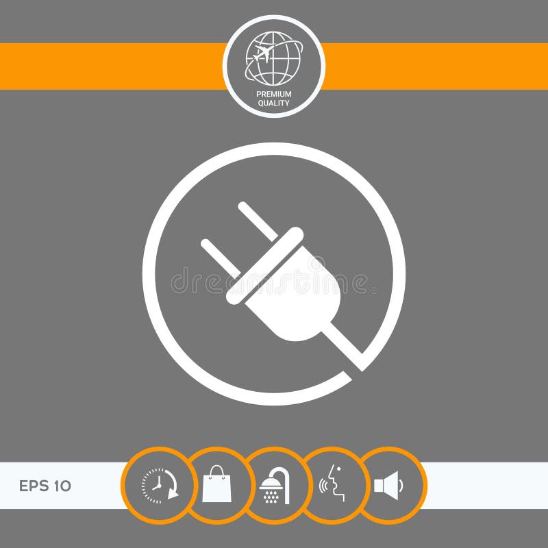 Plug in round icon stock vector. Illustration of adapter - 124811366