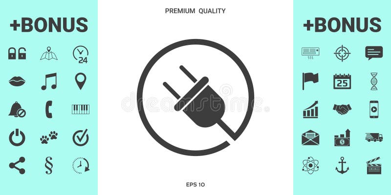 Plug in round icon stock vector. Illustration of retro - 123478528