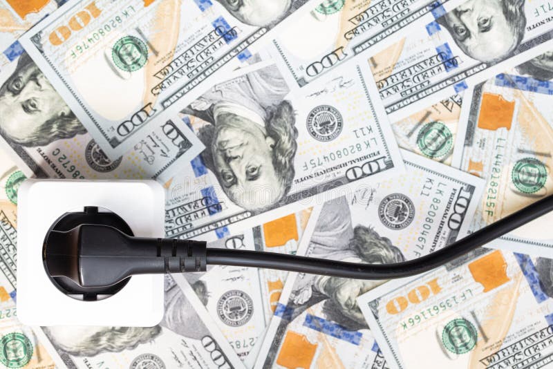Plug and Socket on 100 Dollar Stock Photo - Image of electric, delivery ...