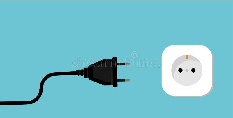Plug and Socket, Electricity - Banner, Background Stock Illustration ...