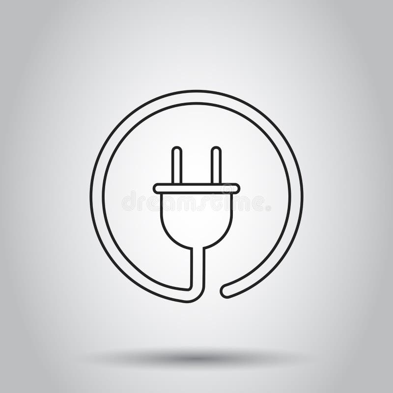 Plug Socket Icon in Line Style. Vector Illustration on Isolated Stock ...