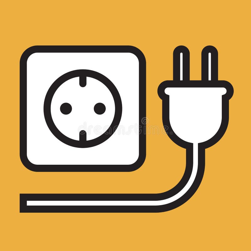 Plug and socket icon stock vector. Illustration of electric - 48325794