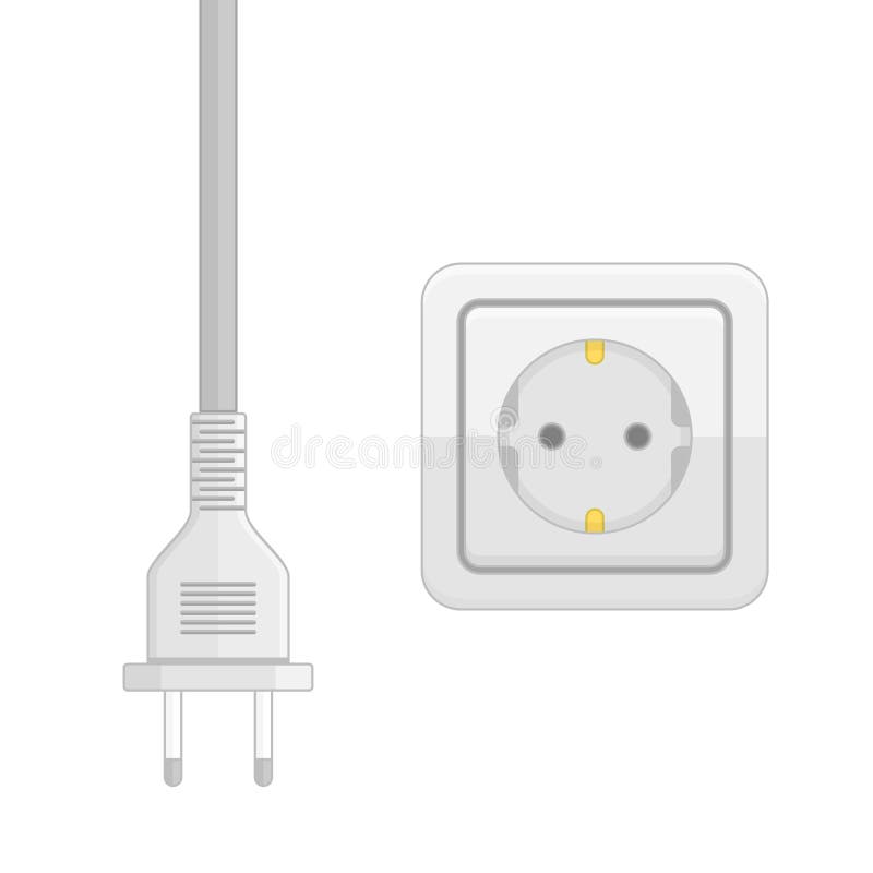Plug socket illustration. stock vector. Illustration of element - 82140211