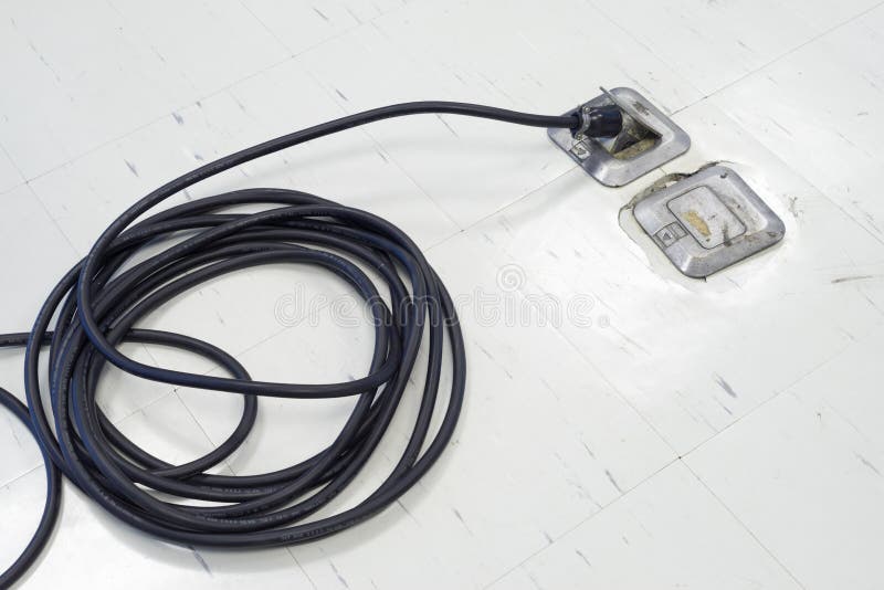 Plug Socket on the Office Floor that Can Be Hidden or Open Up Stock ...