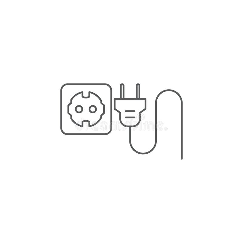 Plug Socket Vector Icon Symbol Isolated on White Background Stock ...