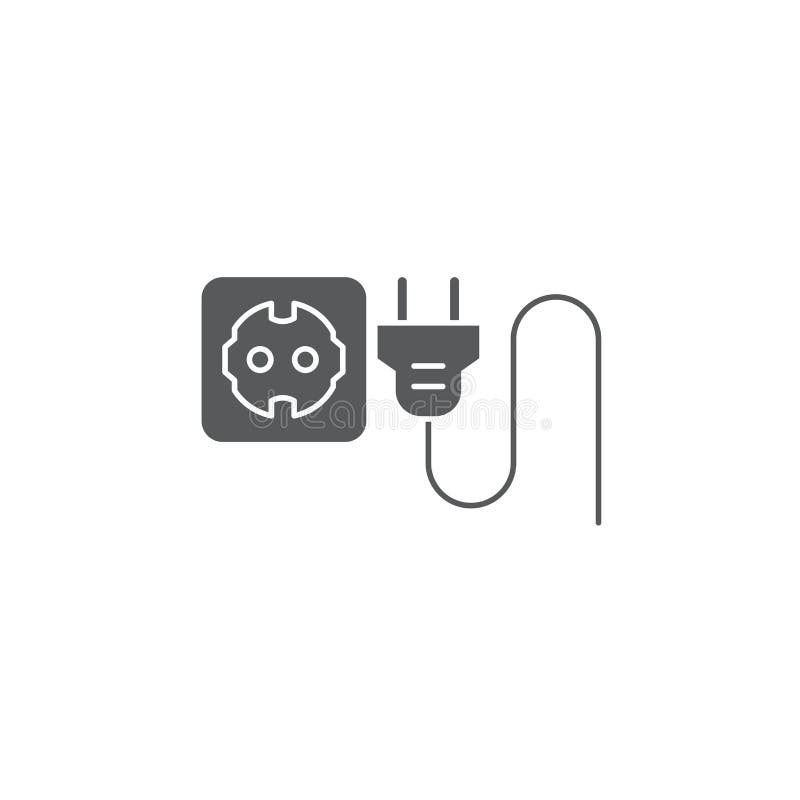 Plug Socket Vector Icon Symbol Isolated on White Background Stock ...